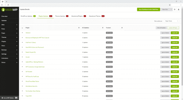 MainWP Free Features - MainWP WordPress Management